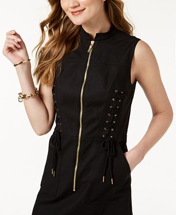 Michael Kors Lace-Up Sheath Dress - Macy's