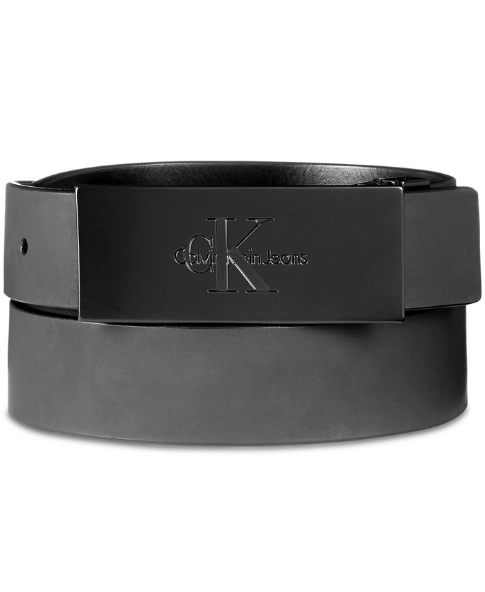 Calvin Klein Men's Rubberized Leather Logo Belt - Macy's