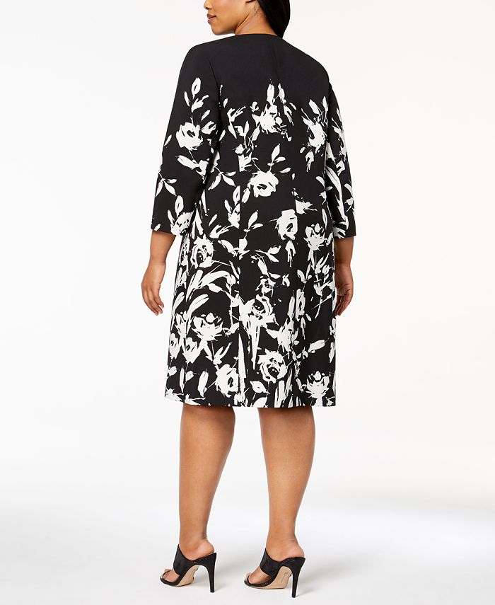 Kasper Plus Size Floral-Print Topper Jacket - Macy's