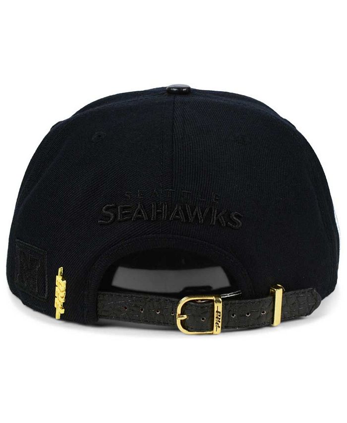 Pro Standard Seattle Seahawks Black and White Strapback Cap - Macy's