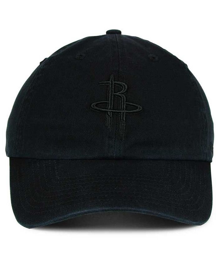 '47 Brand Houston Rockets Black on Black CLEAN UP Cap - Macy's