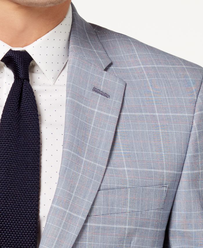 Tommy Hilfiger Men's Modern-Fit Flex Stretch Blue/Red Plaid Sport Coat ...