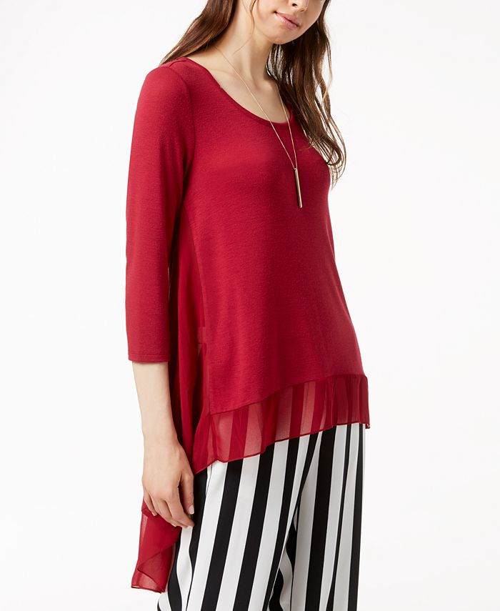 Bar III High-Low Top, Created for Macy's - Macy's