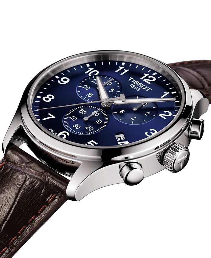 Tissot Men's Swiss Chronograph Chrono XL Classic T-Sport Brown Leather ...