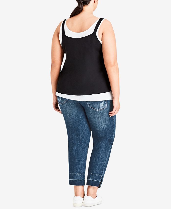 City Chic Trendy Plus Size Layered-Look Tank Top - Macy's