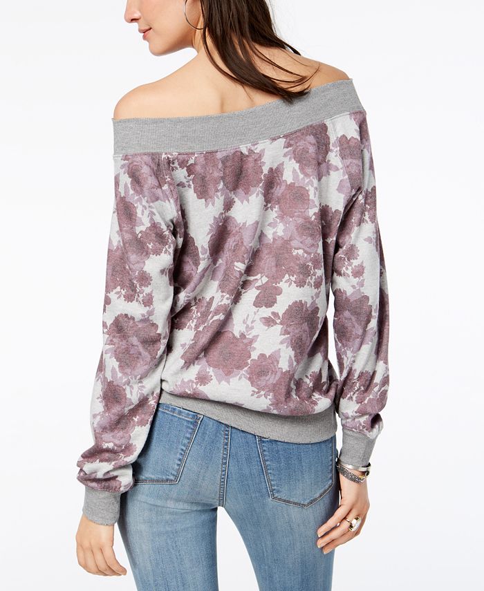 American Rag Juniors' Printed One-Shoulder Sweatshirt, Created for Macy ...