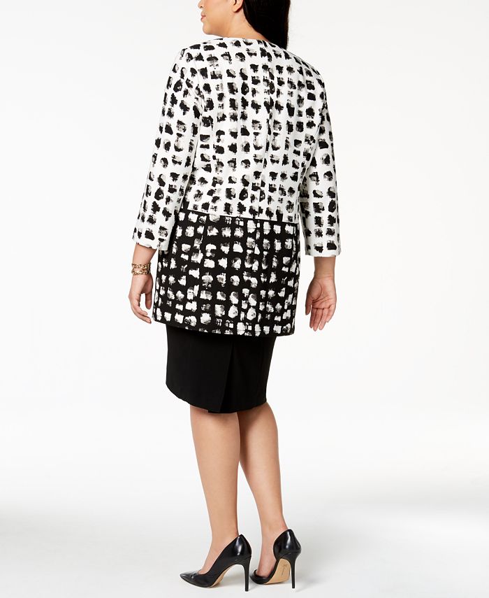 Kasper Plus Size Open-Front Topper Jacket - Macy's