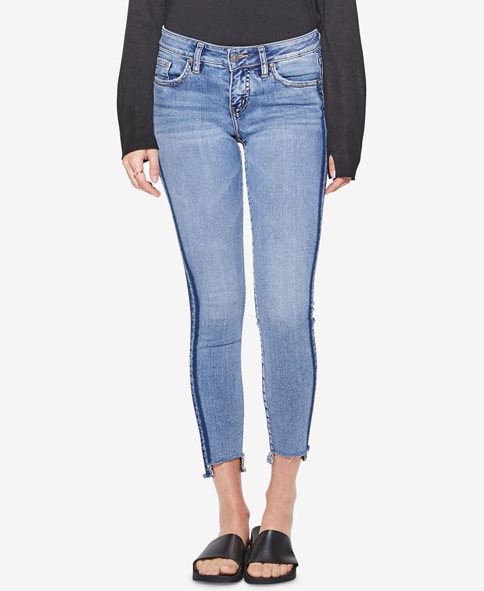 Silver Jeans Co. Side-Stripe Skinny Jeans - Macy's