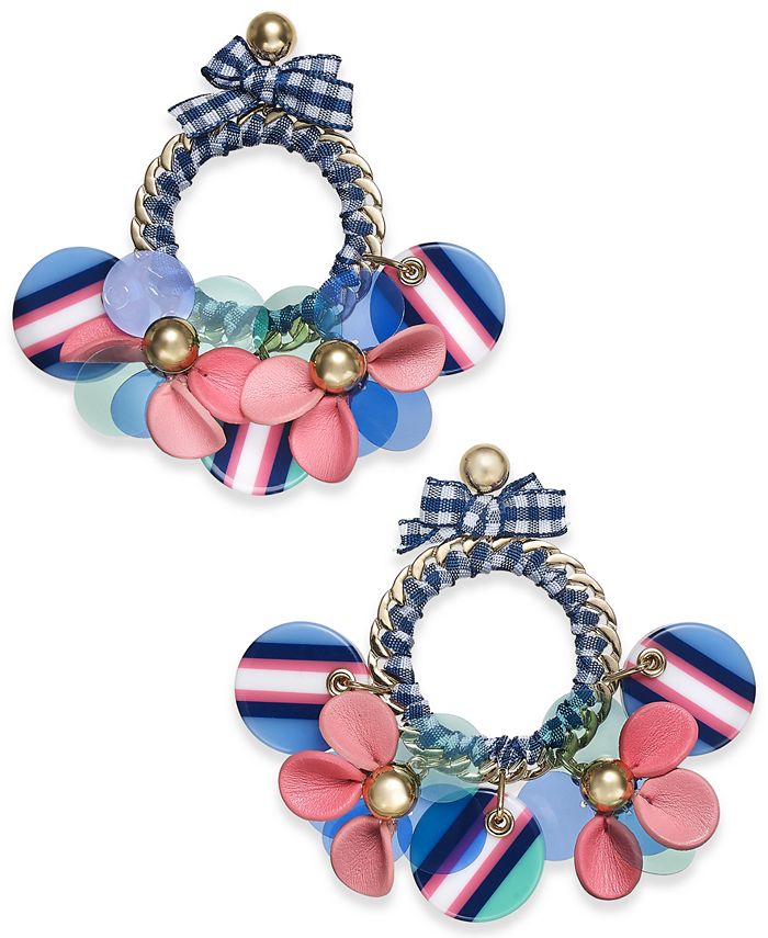 kate spade new york 14k Gold-Plated Stone, Ribbon & Leather Statement ...