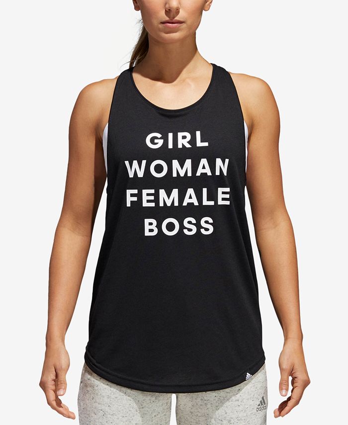 adidas ClimaLite® Graphic Racerback Tank Top - Macy's