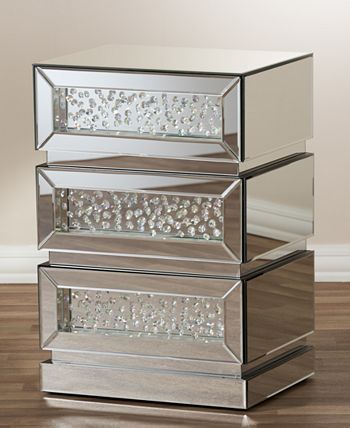 Furniture Sabrina Mirrored Nightstand - Macy's
