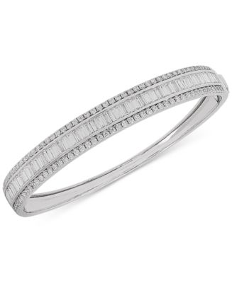Arabella Swarovski Zirconia Bangle Bracelet in Sterling Silver - Macy's