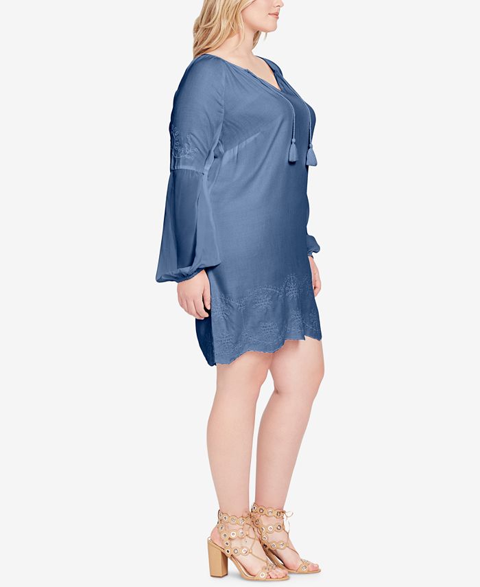 Jessica Simpson Trendy Plus Size Embroidered Shift Dress - Macy's