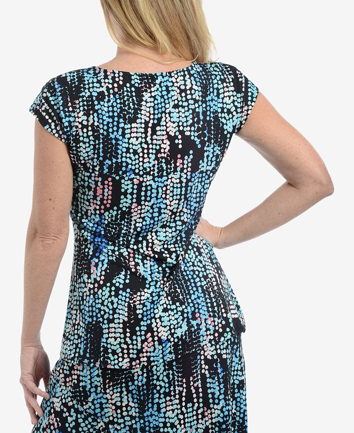 NY Collection Printed Side-Gathered Top - Macy's