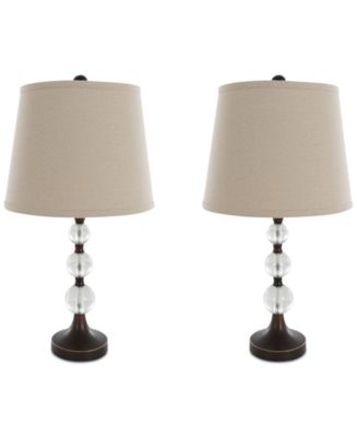 Lavish Home Set of 2 Crystal Lamp Set - Macy's