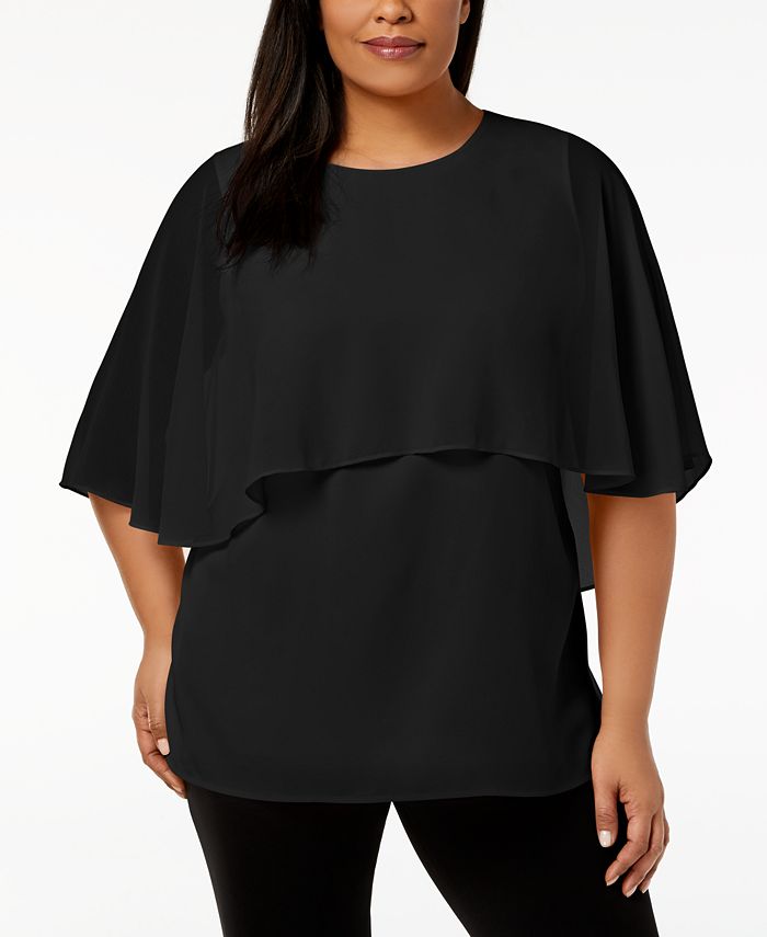 Calvin Klein Plus Size Cape Top - Macy's