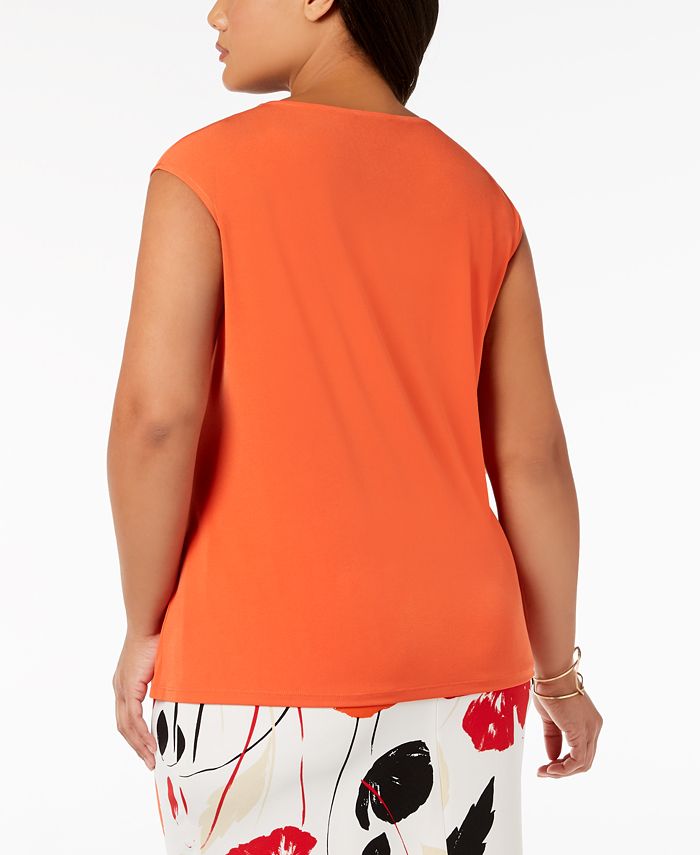 Kasper Plus Size Crossover Top - Macy's