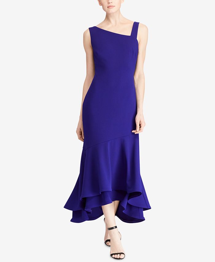 Lauren Ralph Lauren Asymmetrical Stretch Gown - Macy's
