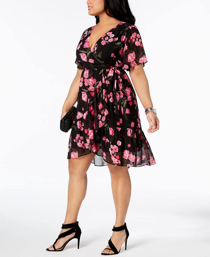 INC International Concepts I.N.C. Plus Size Printed Wrap Dress, Created ...