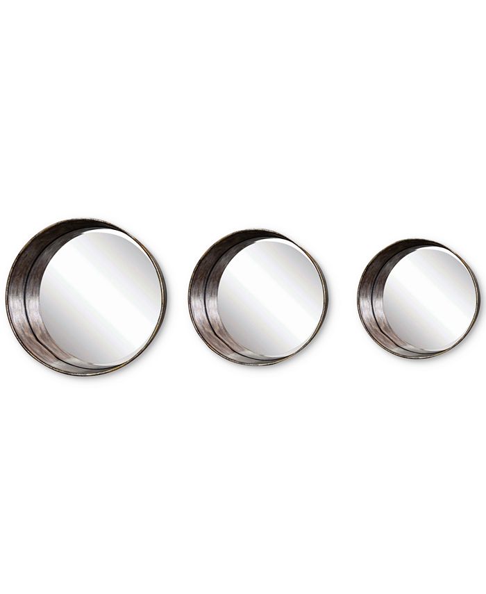 3R Studio Round Metal-Framed Mirrors, Set of 3 - Macy's