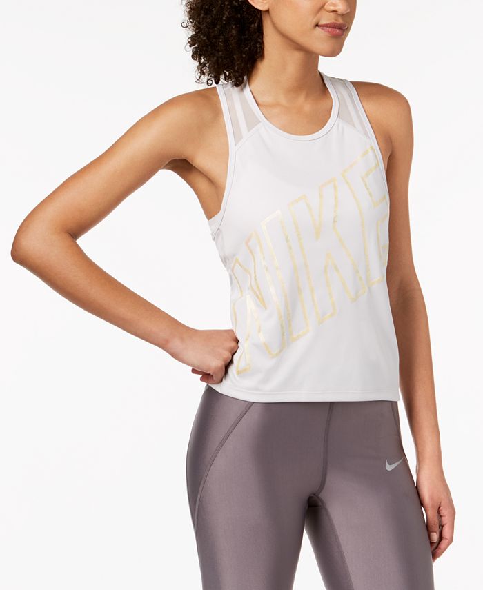 Nike Dry Miler Cropped Racerback Running Tank Top - Macy's
