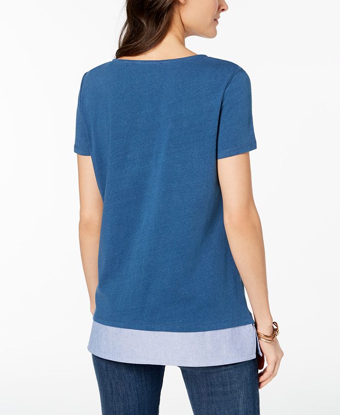 Tommy Hilfiger Cotton Layered-Look T-Shirt, Created for Macy's - Macy's