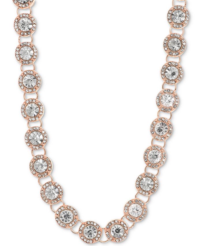 Anne Klein Crystal & Pavé Collar Necklace, 16" + 3" extender - Macy's