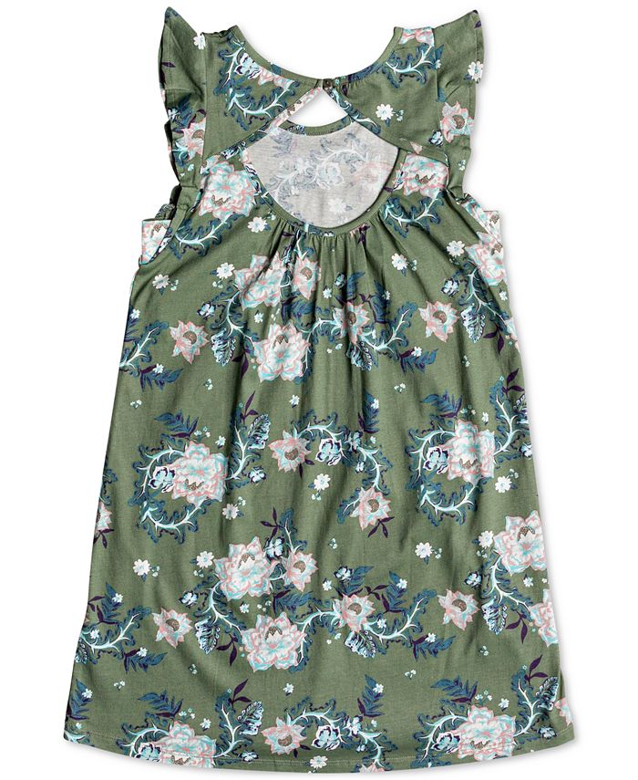 Roxy Cut Out Floral-Print Cotton Dress, Big Girls - Macy's