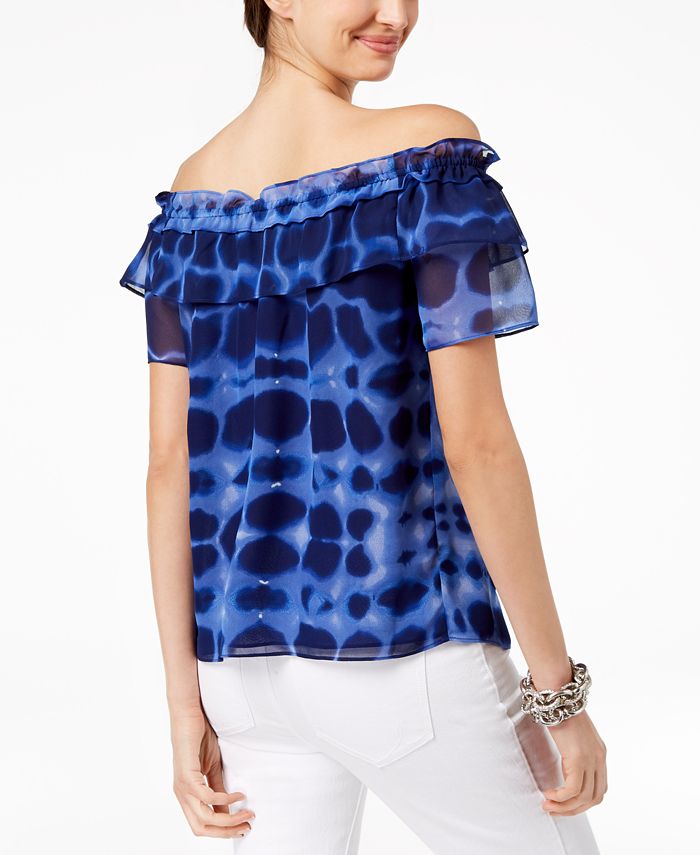 INC International Concepts I.N.C. Printed Off-The-Shoulder Top, Created ...