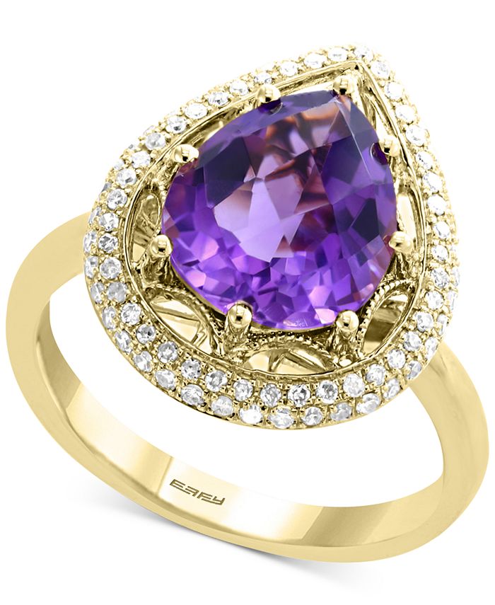 EFFY Collection EFFY® Amethyst (3-1/3 ct. t.w.) & Diamond (1/4 ct. t.w ...