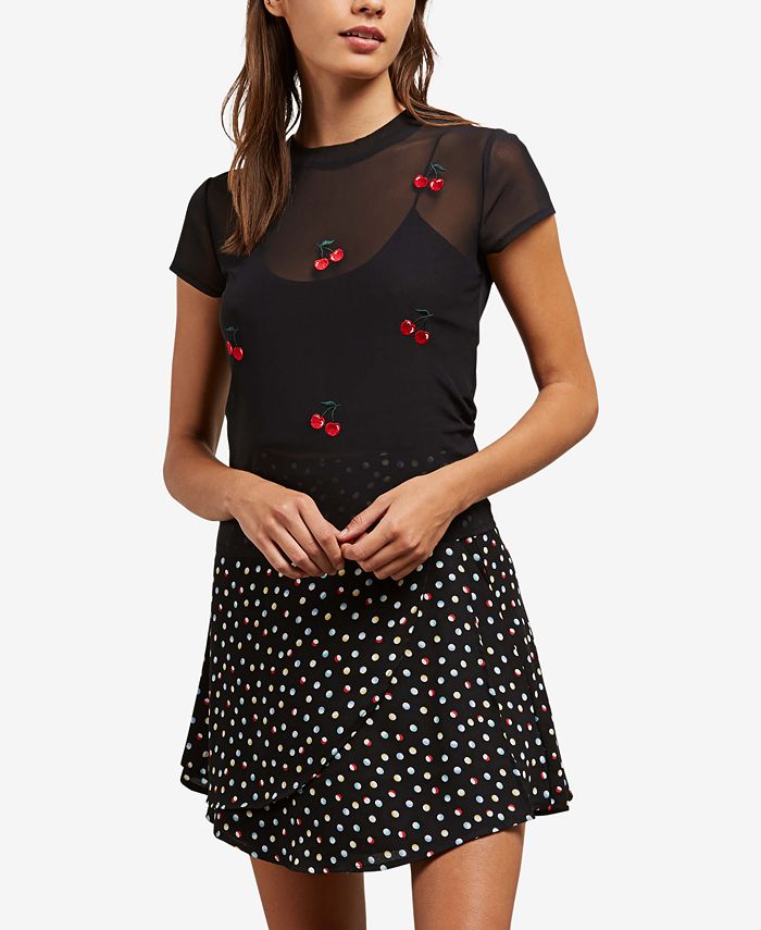 Volcom Juniors' Sheer Embroidered Top - Macy's