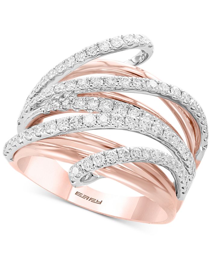 EFFY Collection Pavé Rose by EFFY® Diamond Multi-Row Ring (1-1/8 ct. t ...