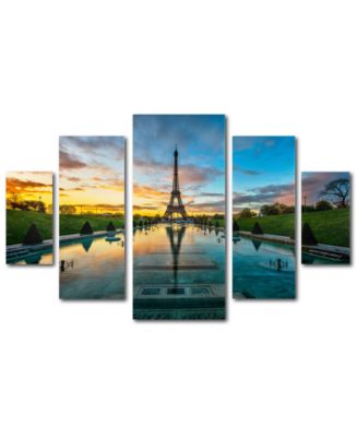 Mathieu Rivrin 'Sunrise in Paris' Multi-Panel 5-Pc. Art Set, 40" x 58 ...