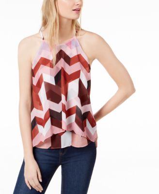 Bar III Printed Layered-Look Top, Created for Macy's - Macy's