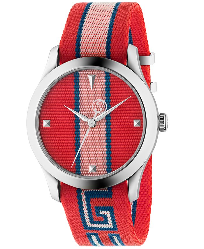 Gucci Men's Swiss G-Timeless Red, Blue & Pink Nylon Strap Watch 38mm ...