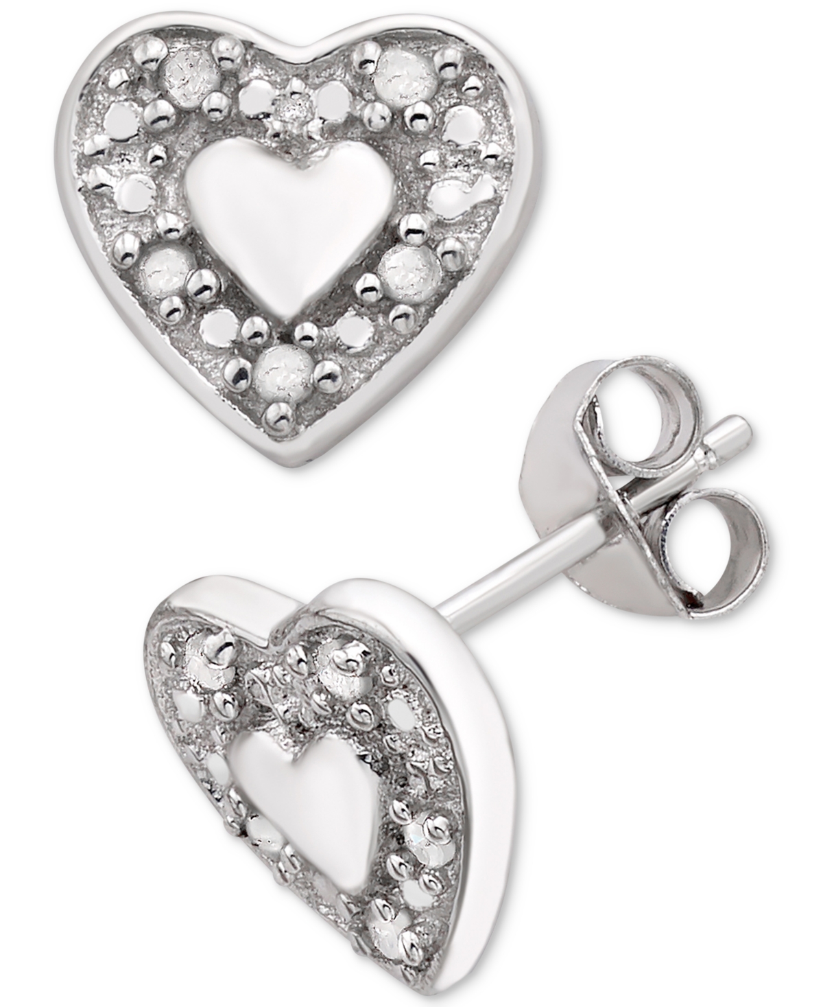 Click here for Diamond Heart Stud Earrings (1/10 ct. t.w.) in Ste... prices