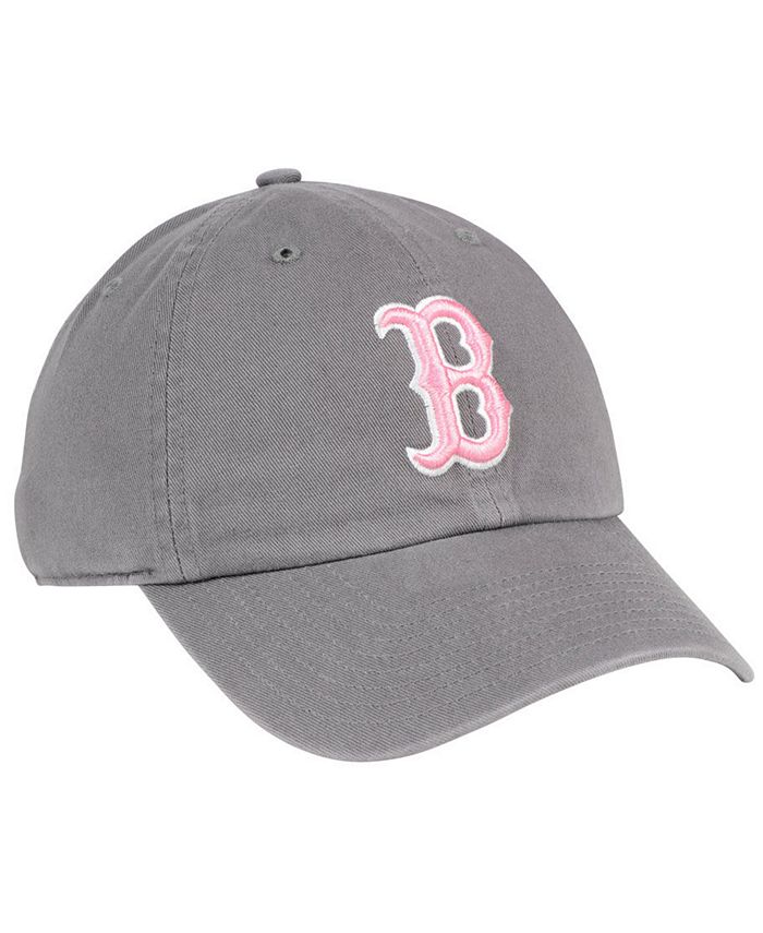 '47 Brand Boston Red Sox Dark Gray Pink CLEAN UP Cap - Macy's