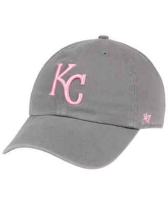 '47 Brand Kansas City Royals Dark Gray Pink CLEAN UP Cap - Macy's