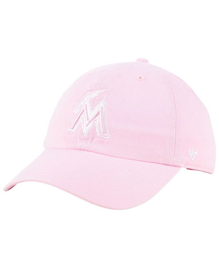 '47 Brand Miami Marlins Pink CLEAN UP Cap - Macy's
