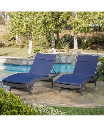 Noble House Hunter Outdoor Chaise Lounge (Set Of 2) - Macy's