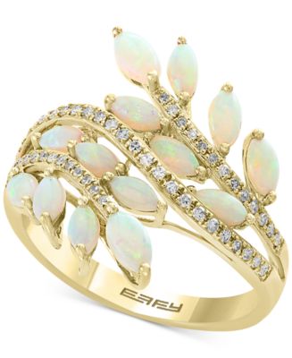 EFFY® Opal (1-1/3 ct. t.w.) & Diamond (1/5 ct. t.w.) Ring in 14k Gold ...