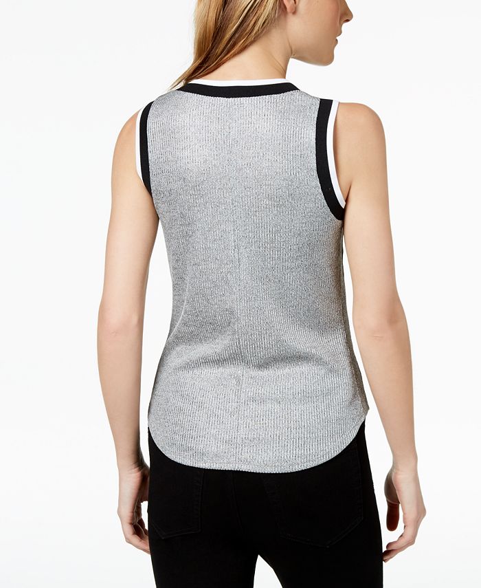 Bar III Ribbed Shimmer Tank-Top, Created for Macy's - Macy's