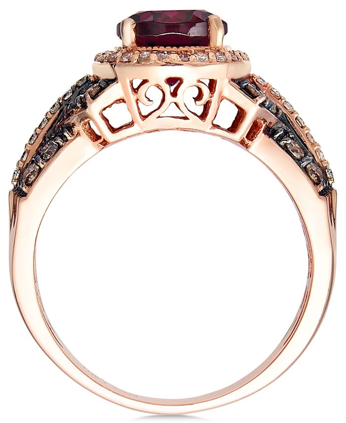 Le Vian Raspberry Rhodolite® Garnet, Chocolate and White Diamond Oval ...