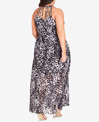 City Chic Trendy Plus Size Printed Maxi Dress - Macy's