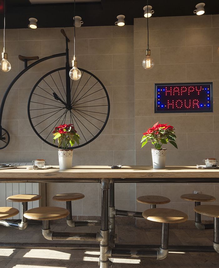 Trademark Global Happy Hour Lighted Neon Electric Display Happy Hour ...