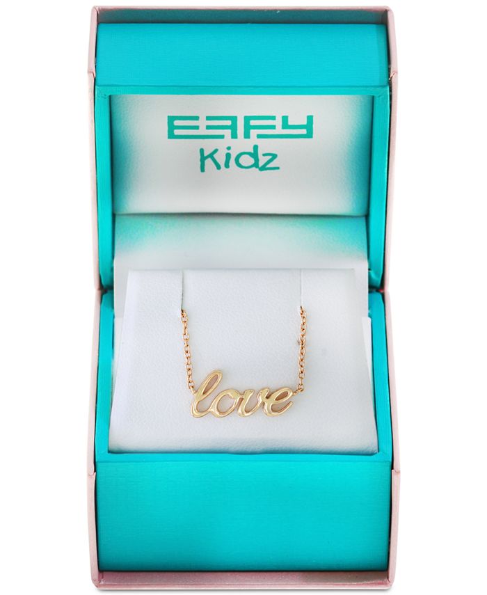 EFFY Collection EFFY® Kidz® Children's Scripted "Love" 14" Necklace in ...