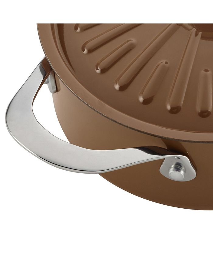 Rachael Ray Cucina Porcelain Enamel Non-Stick 4.5-Qt. Casserole & Lid ...