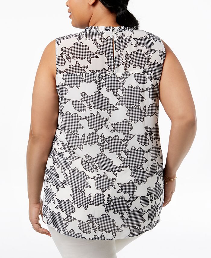 Monteau Trendy Plus Size Printed Ruffled Top - Macy's