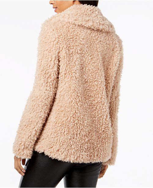 kensie Faux-Fur Chubby Teddy Coat & Reviews - Coats - Women - Macy's