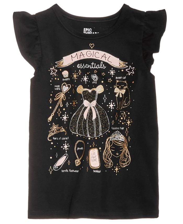 Epic Threads Little Girls Flutter-Sleeve Graphic-Print T-Shirt, Created ...
